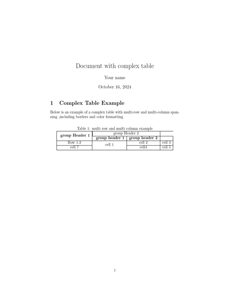 Document With Complex Table | PDF