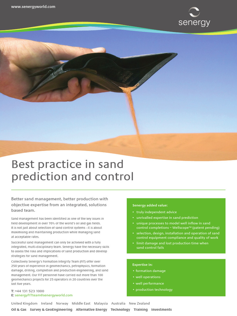 Senergy Best Practice in Sand | PDF