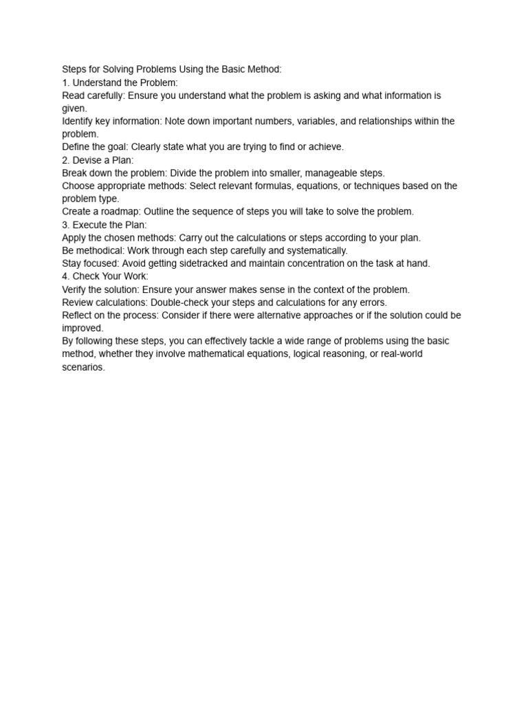 Step-by-Step Problem Solving Guide | PDF
