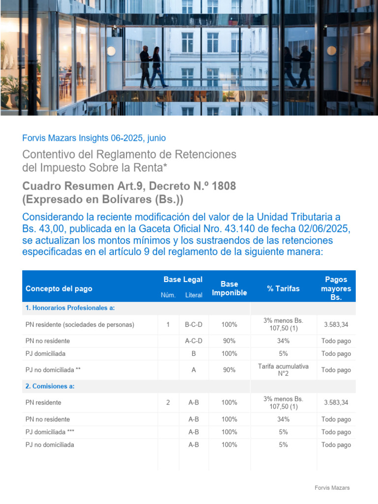 Calculo Ret ISLR Decreto 1808 2025 | PDF | Seguro | Economias