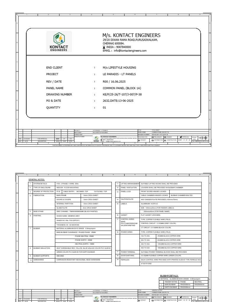 Common Panels 24.06.2025 | PDF | Wire | Electric Power