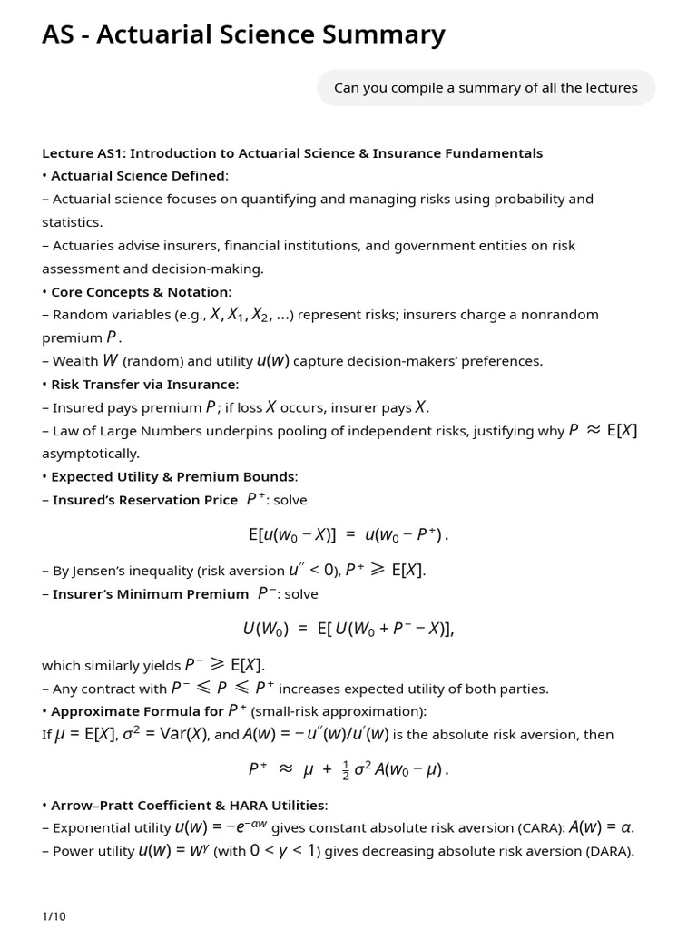 Actuarial Science: Key Concepts & Models | PDF | Pension | Insurance
