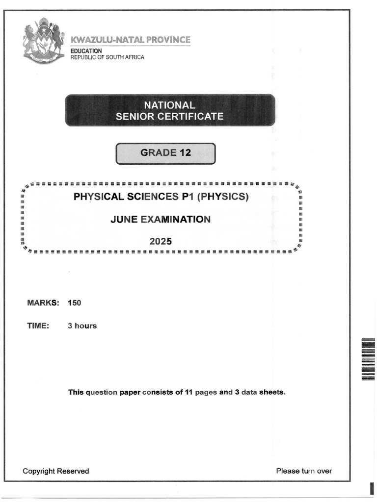 Physical Sciences P1 Grade 12 | PDF