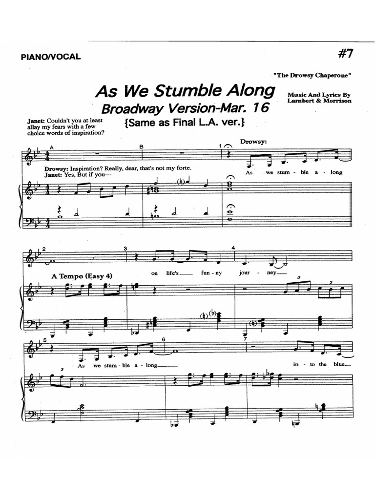 As We Stumble Along - Sheet Music | PDF