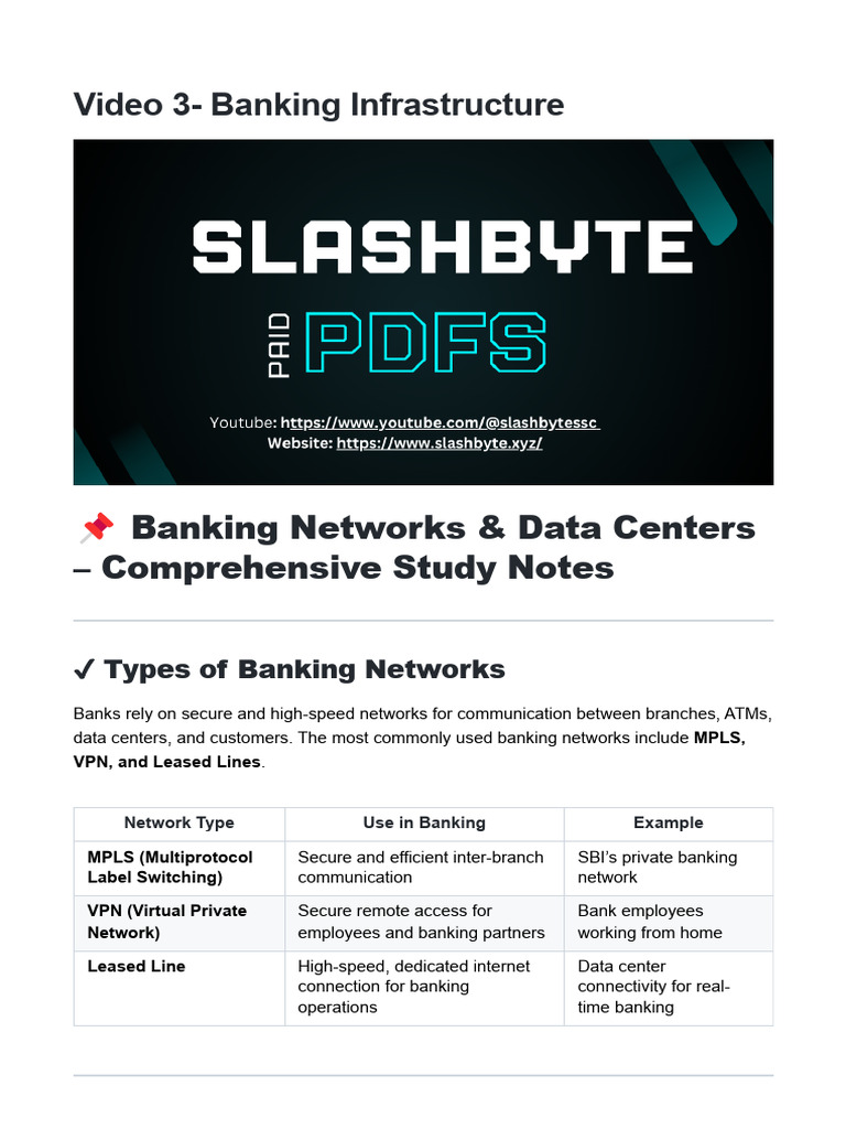 Banking Networks and Data Center Overview | PDF | Networking ...