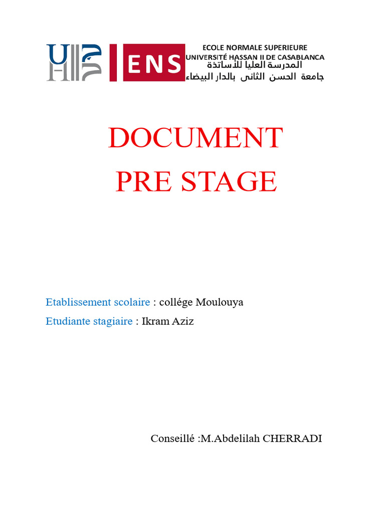 Stage d'Ikram Aziz au Collège Moulouya | PDF