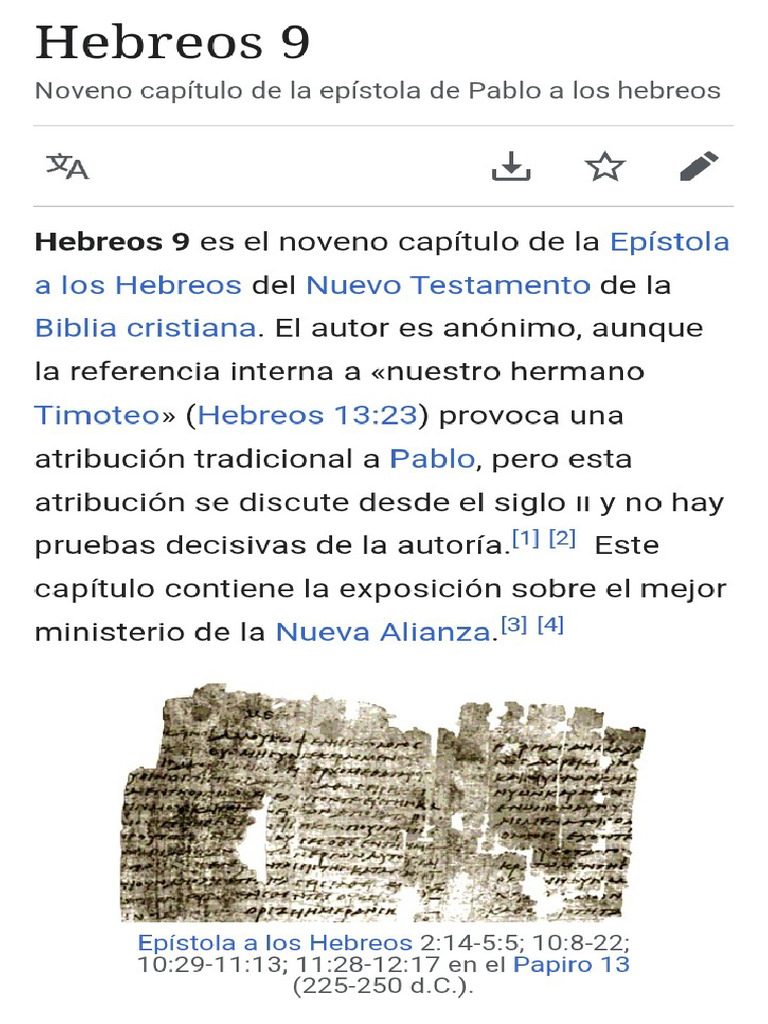 Hebreos 9 La Wikipedia | PDF