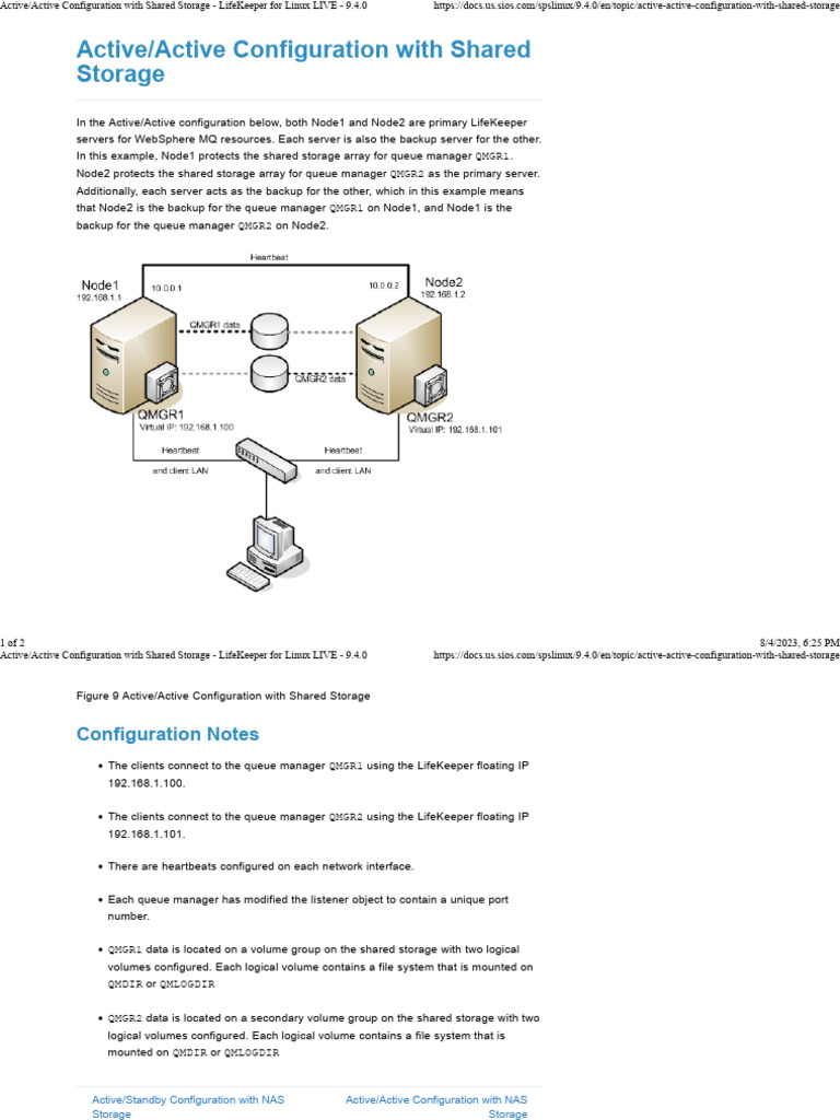 Active - Active Configuration With Shared Storage - LifeKeeper For ...
