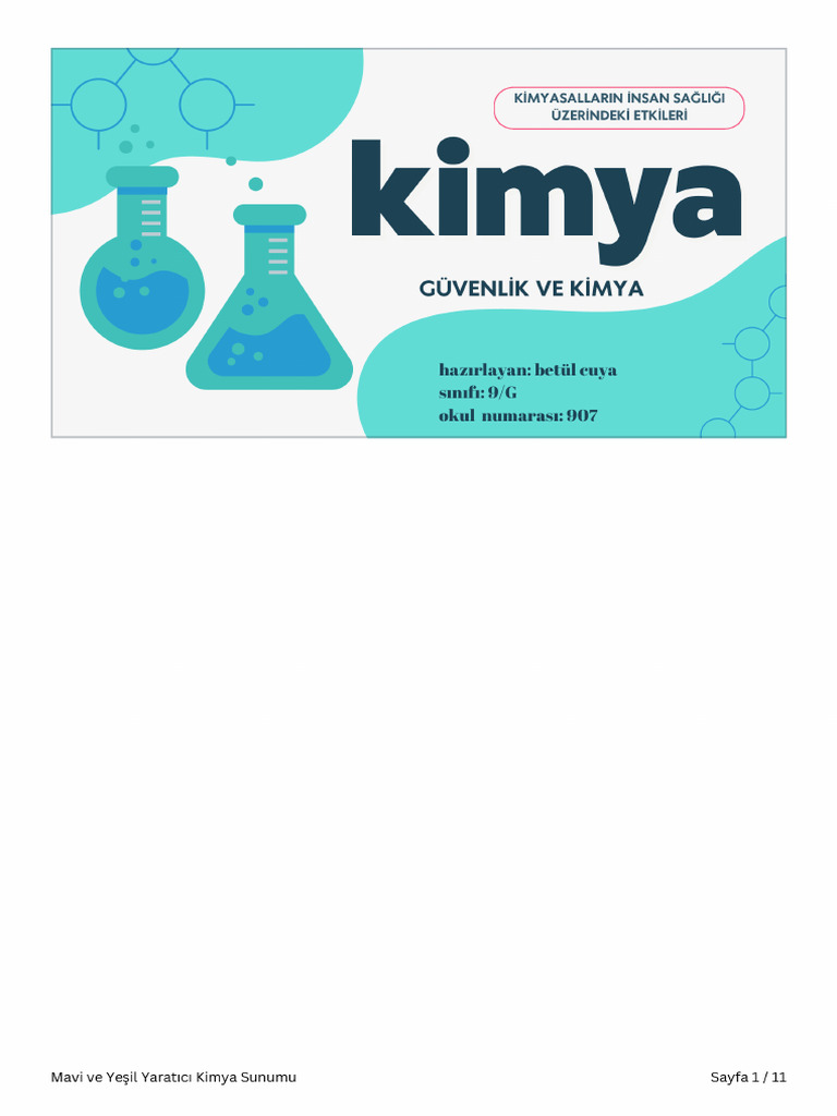 Mavi Ve Yeşil Yaratıcı Kimya Sunumu | PDF