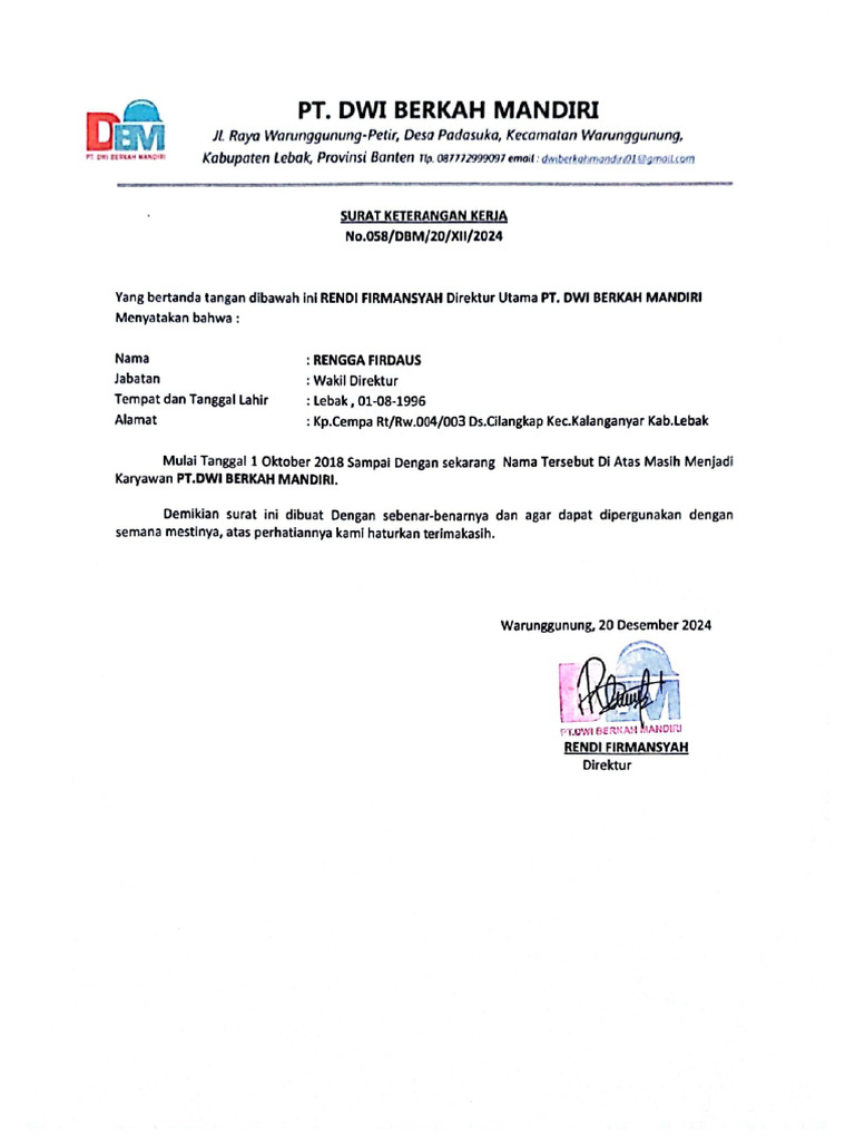 Surat KRT Krja | PDF