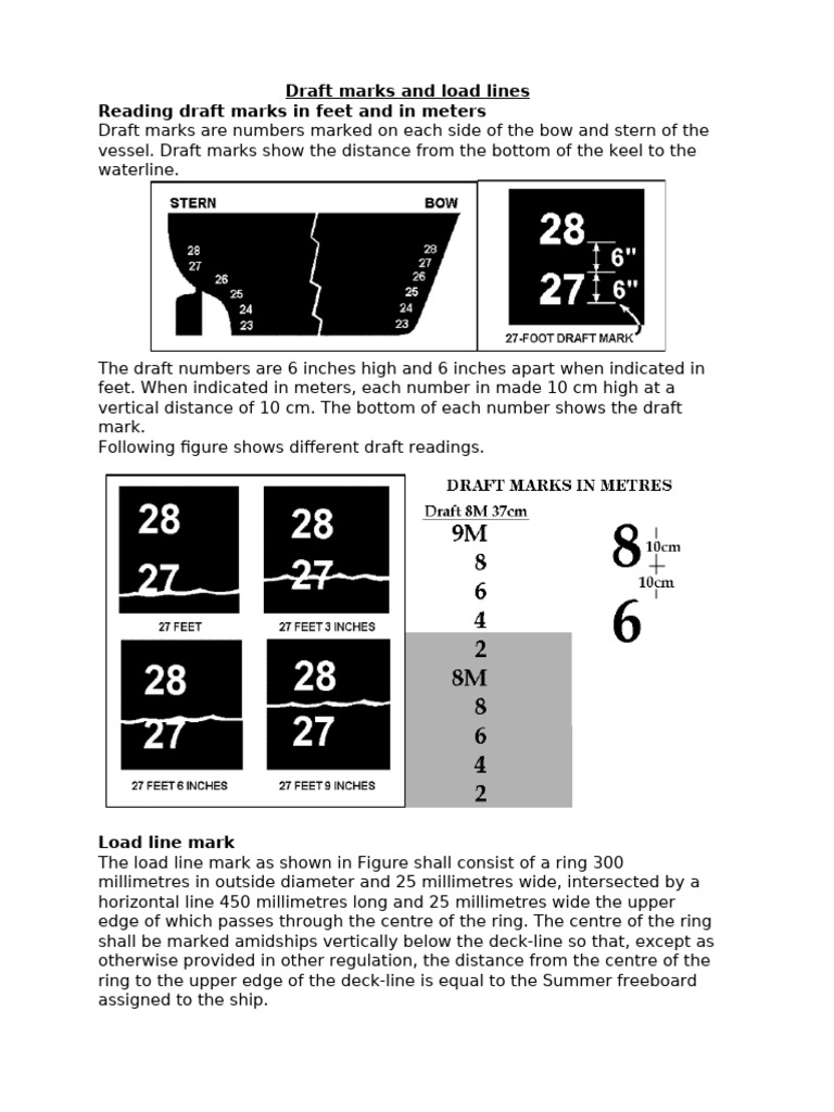 Understanding Draft Marks and Load Lines | PDF | Tonnage | Heavy Industry