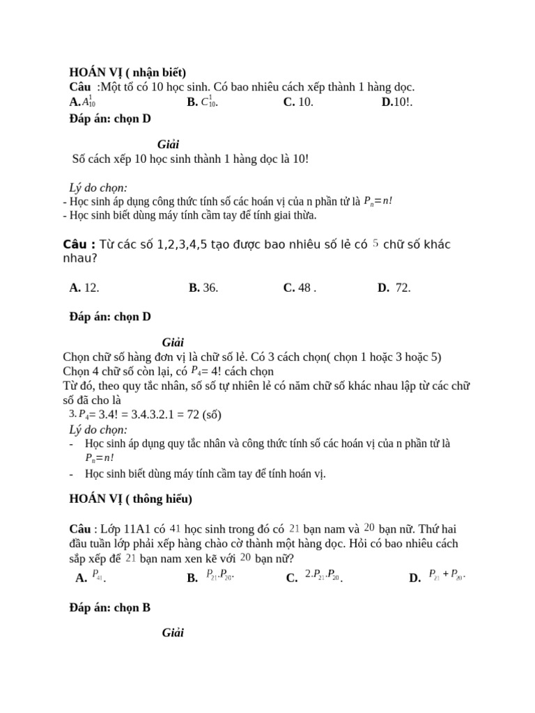 HOÁN VỊ 15p | PDF