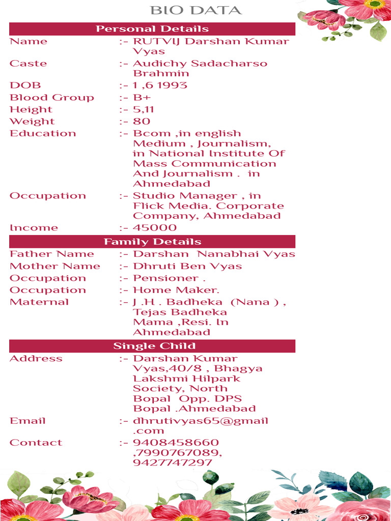 Biodata 12 1 | PDF