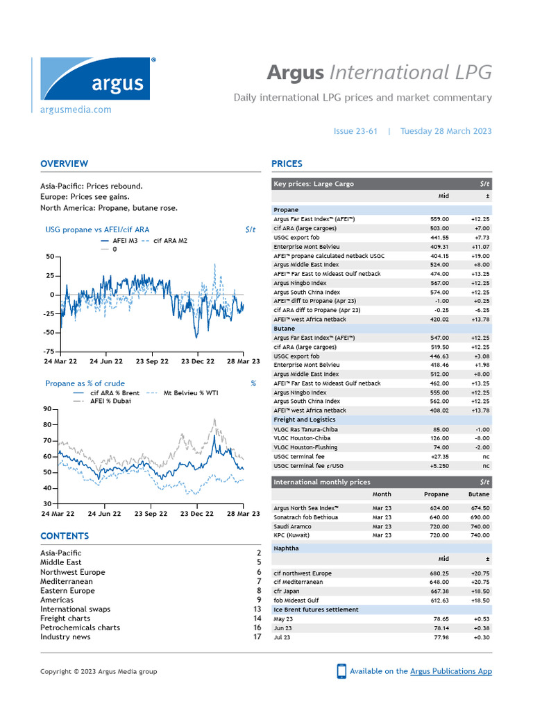 Daily LPG Prices and Market Update | PDF | Liquefied Petroleum Gas ...