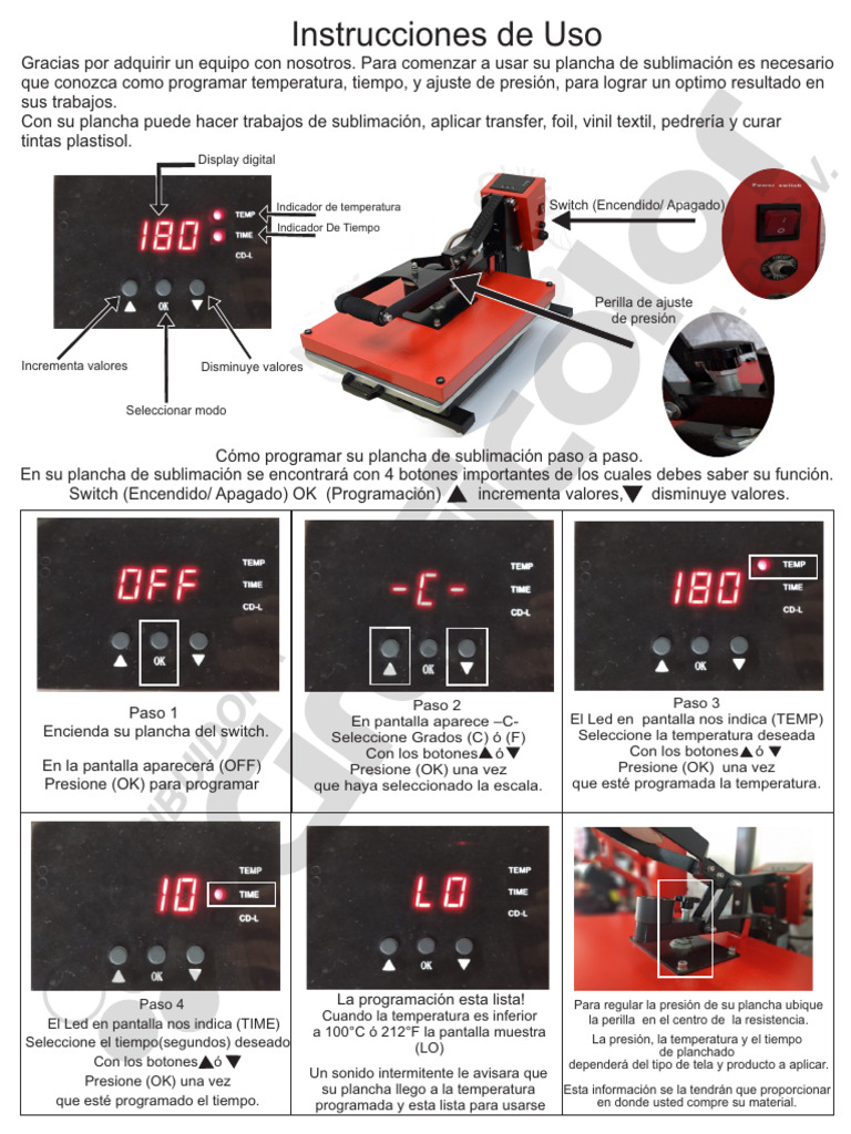 Instructivo Plancha | PDF