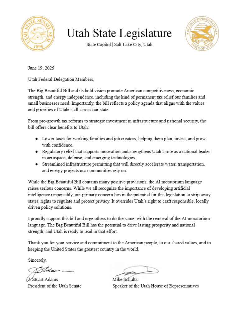 Big Beautiful Bill: Utah's Economic Vision | PDF