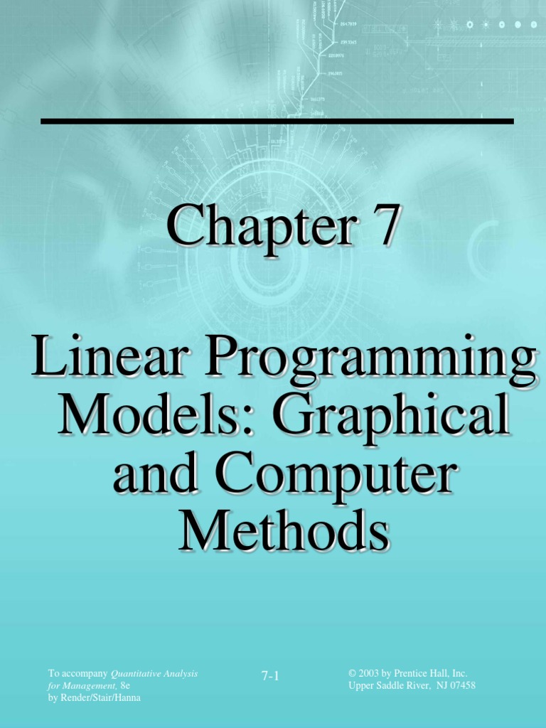 Chapter 7 Linear Programming Model Pdf Linear Programming Rendering Computer Graphics