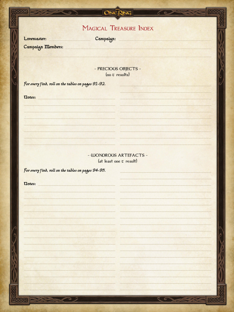 Magical Treasure Index | PDF