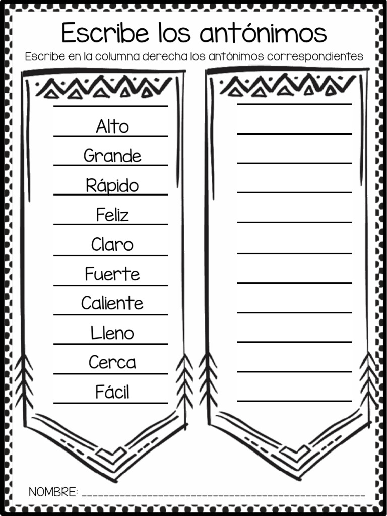 Antónimos Comunes en Español | PDF