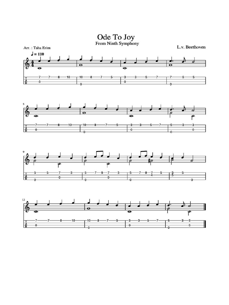 Ode Alegria Ukulele | PDF