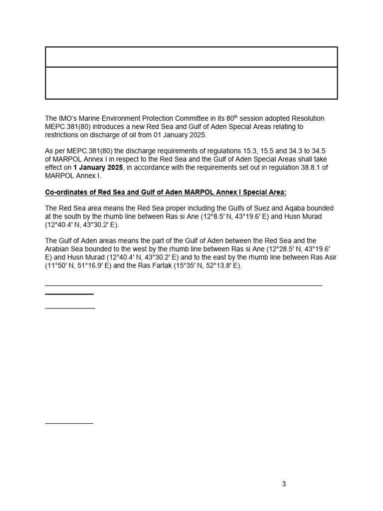 MARPOL Annex I Regulations for Red Sea | PDF | Red Sea