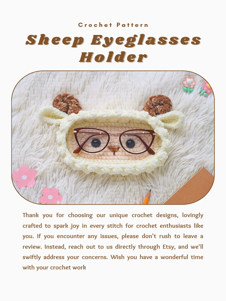 Crochet Sheep Eyeglass Holder Pattern | PDF | Crochet | Figured Fabrics