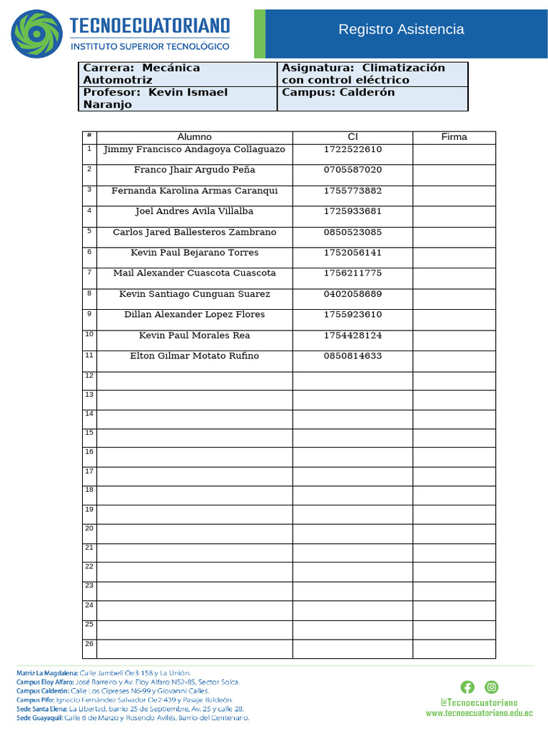 FICHA DE REGISTRO ASISTENCIA POR CADA TUTORIA P39 Calderón OK | PDF