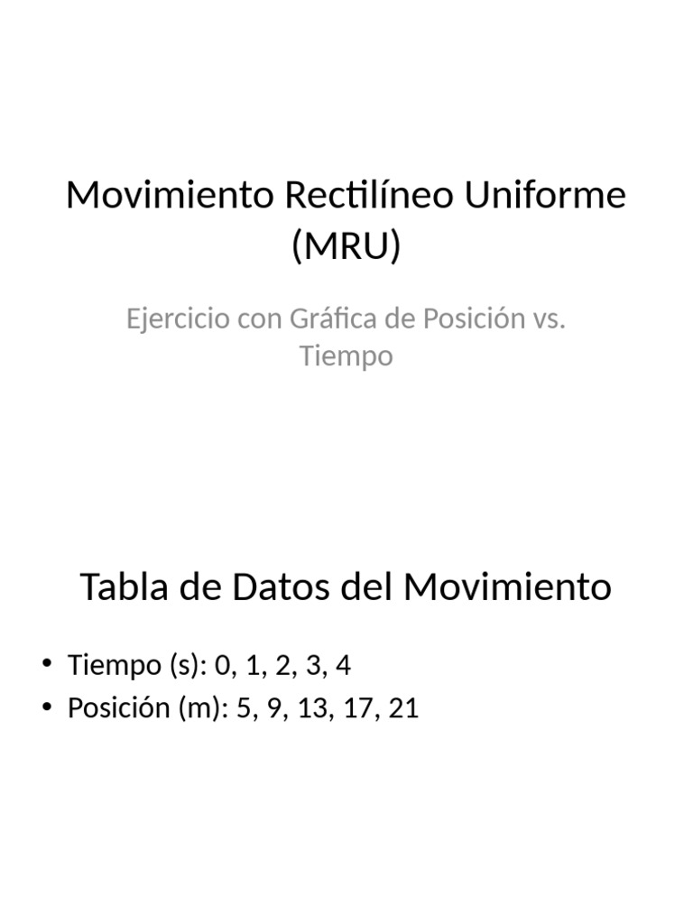 Ejercicio MRU Presentacion | PDF