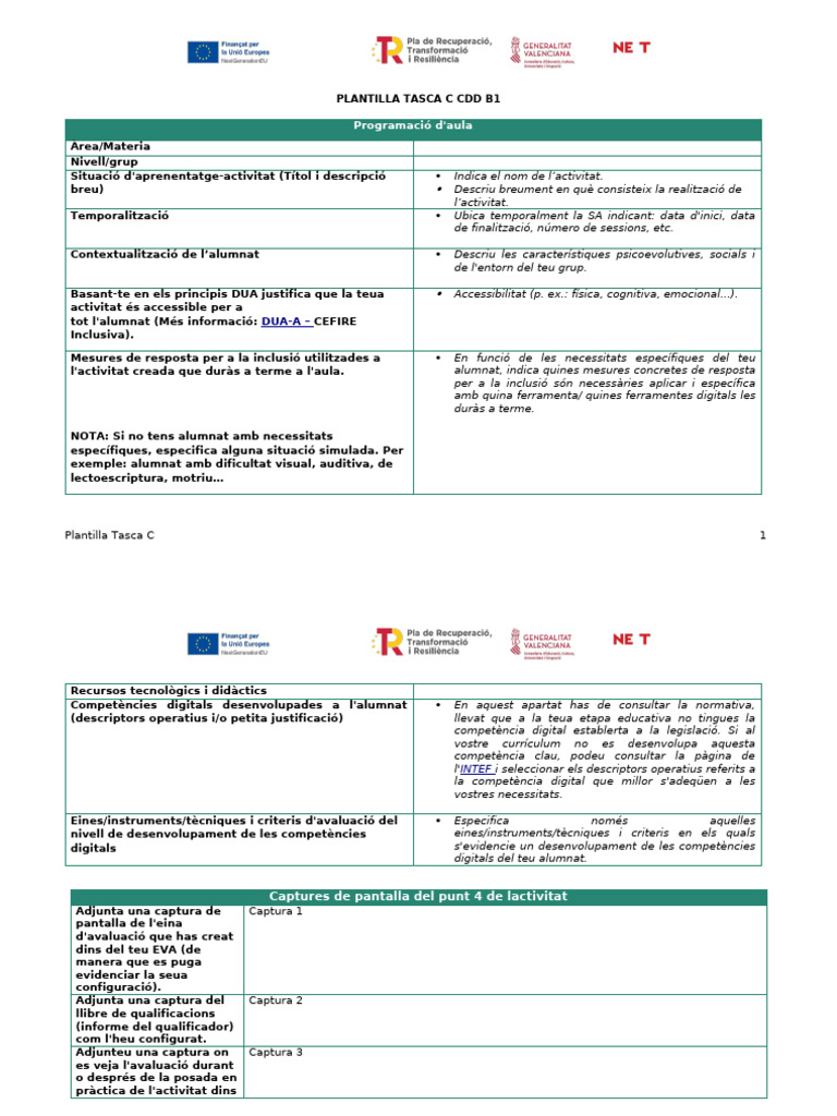 Plantilla Tarea C Val | PDF