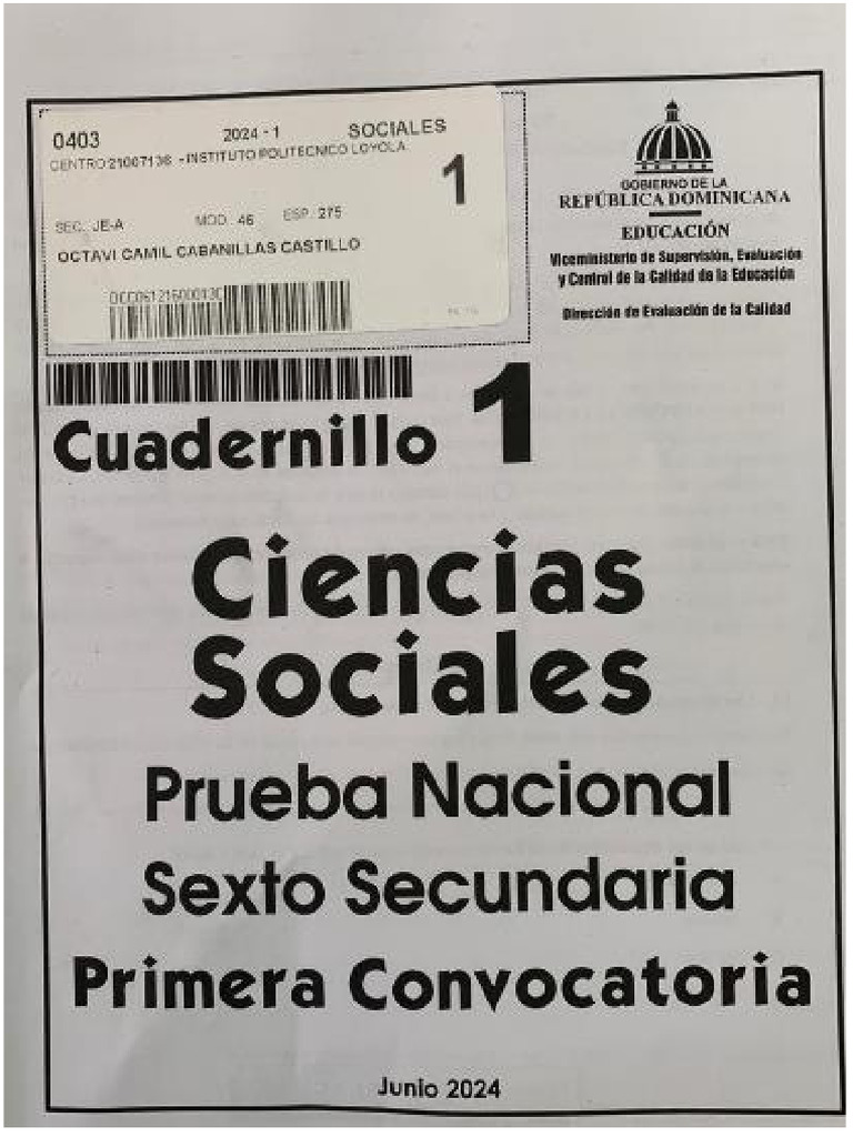 Cuadernillo 1 Sociales | PDF