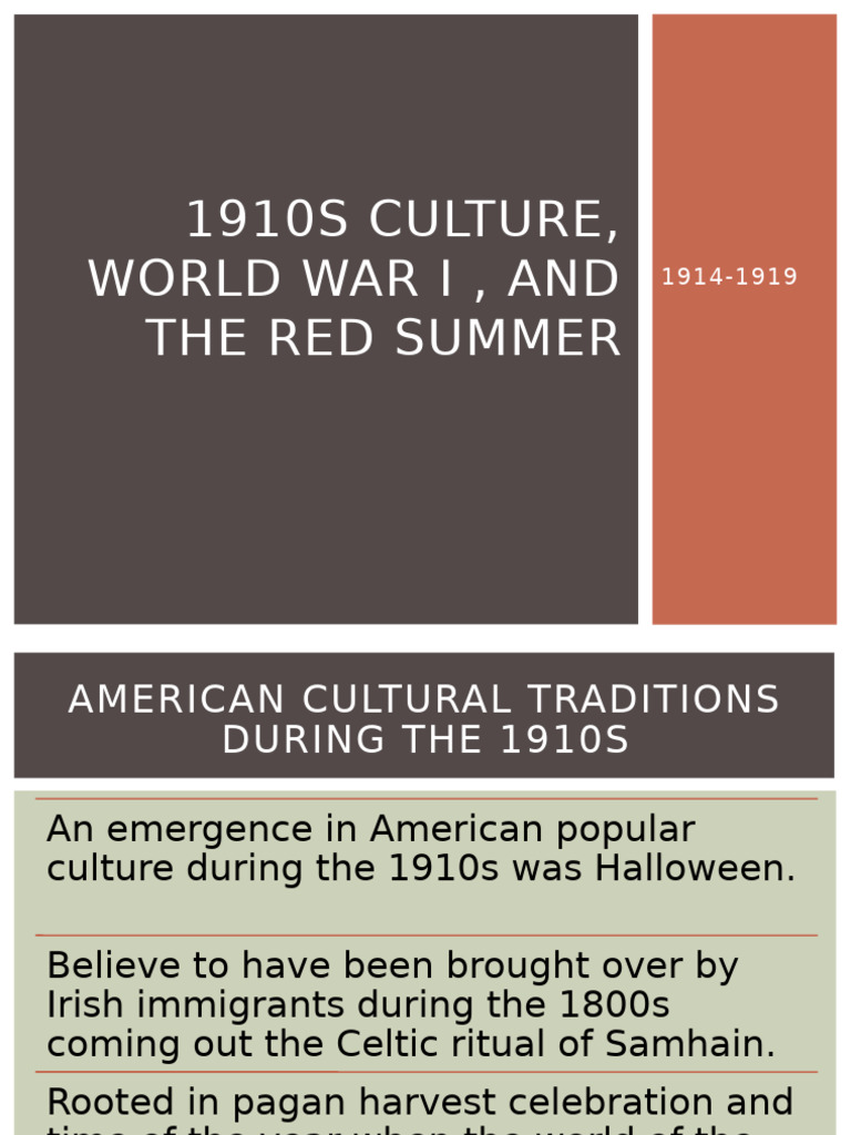 American+Culture+World+War+I+and+the+Red+Summer+ +1914 1919 | PDF ...