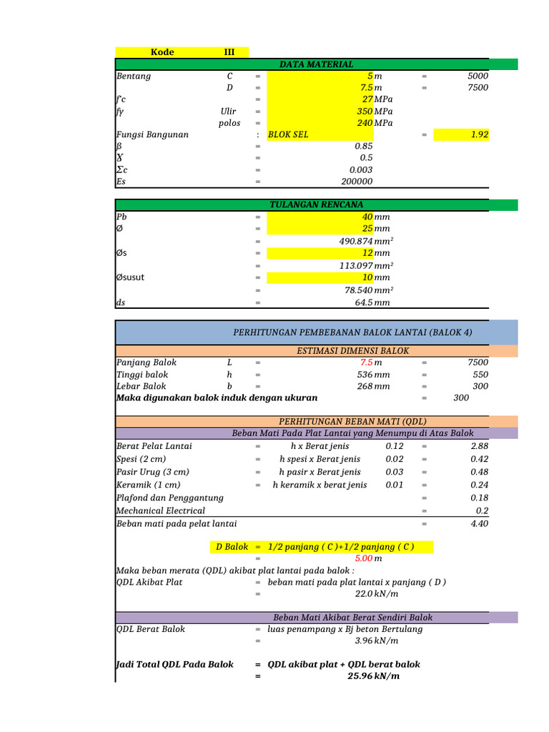 Balok Plat Lantai | PDF