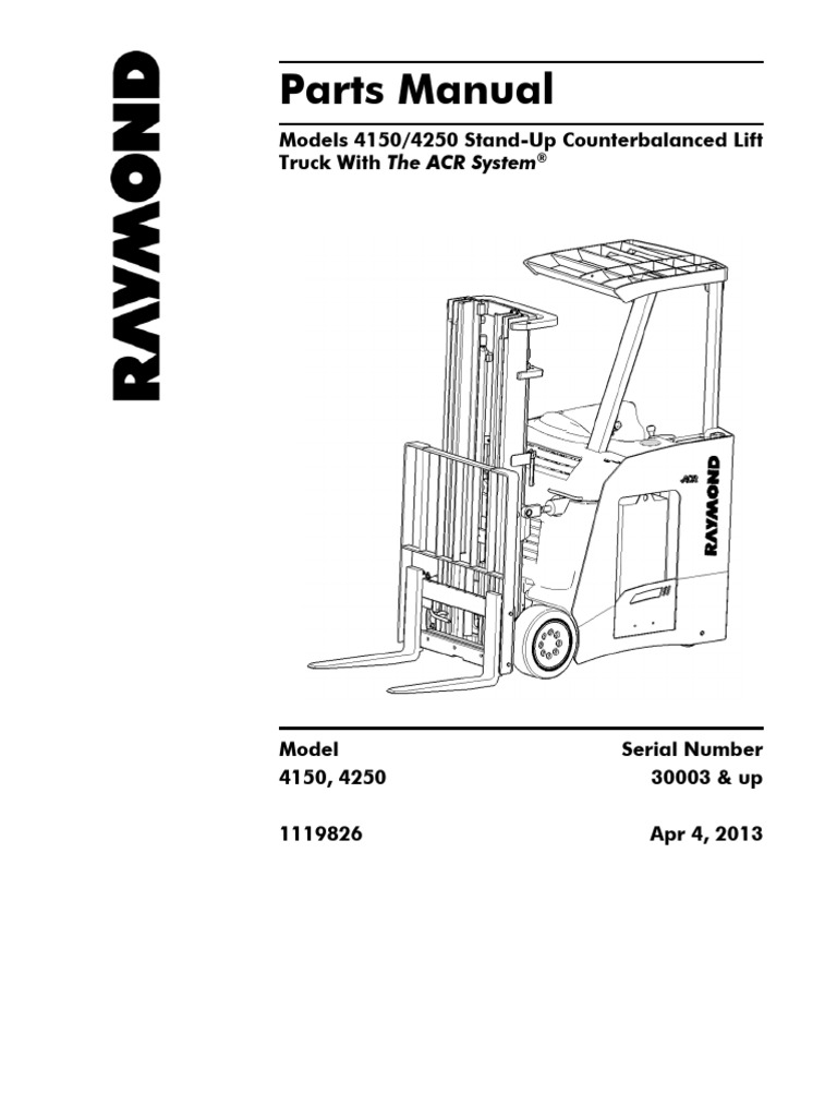 Raymond 4150/4250 Lift Truck Manual | PDF | Nut (Hardware) | Vehicle ...