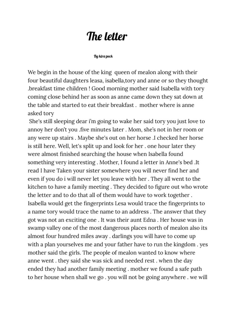 My Story The Letter 2 | PDF