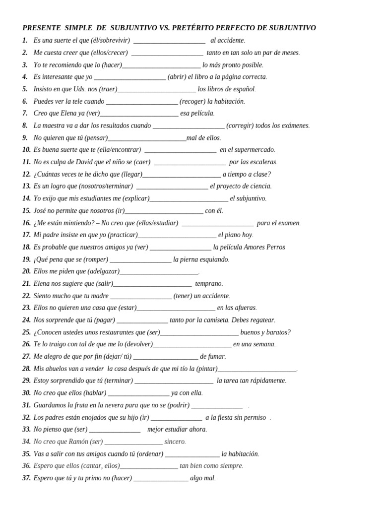 SP 32 GRM Subjuntivo 25 Presente Simple Subjuntivo Vs Preterito ...