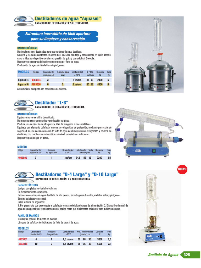 Catalogo Esp Digital - 325 | PDF | Agua | Destilación