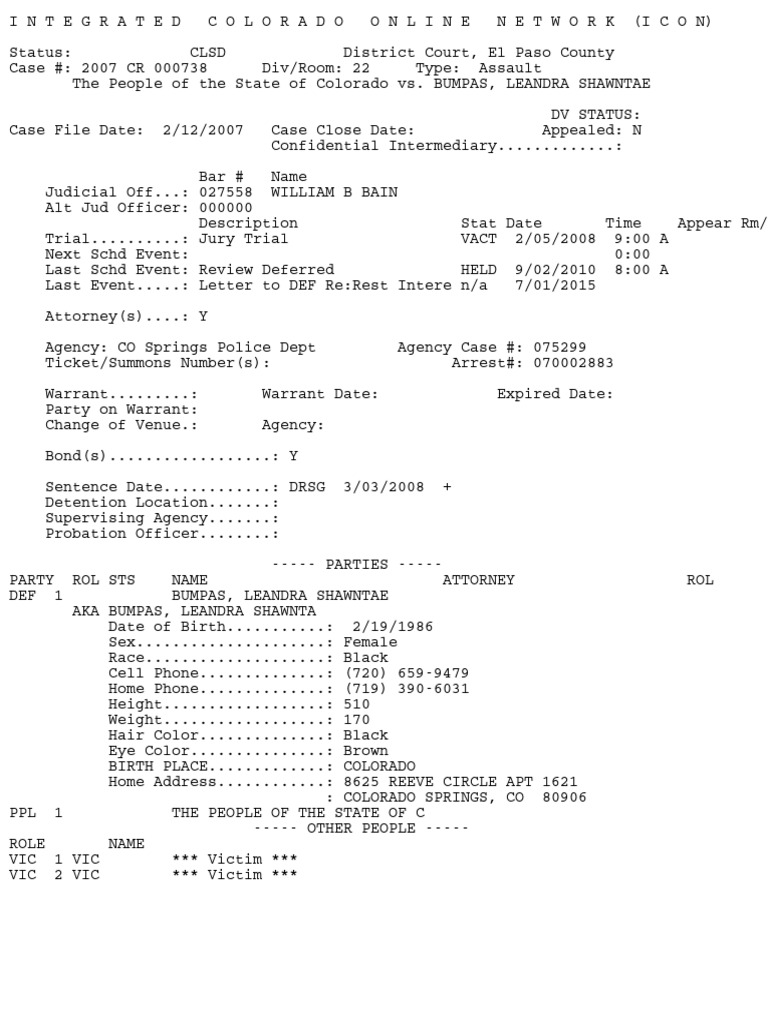 Colorado Assault Case Summary | PDF | Plea | Crimes