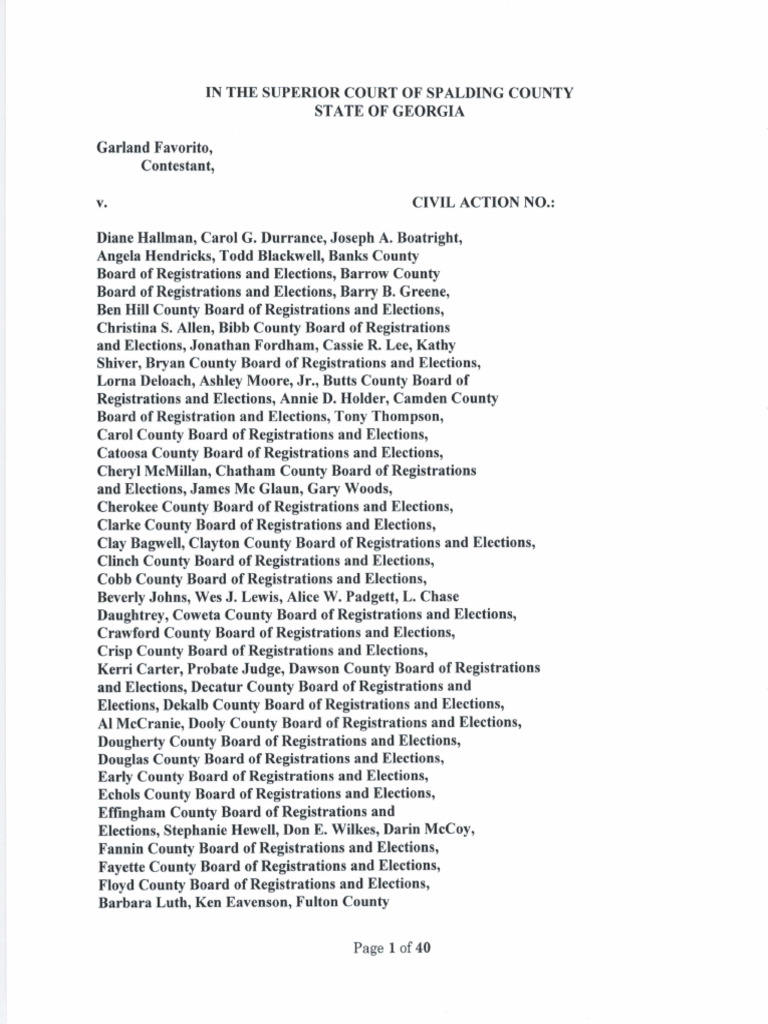 Election Contest by Garland Favorito | PDF | Elections | Georgia (U.S ...
