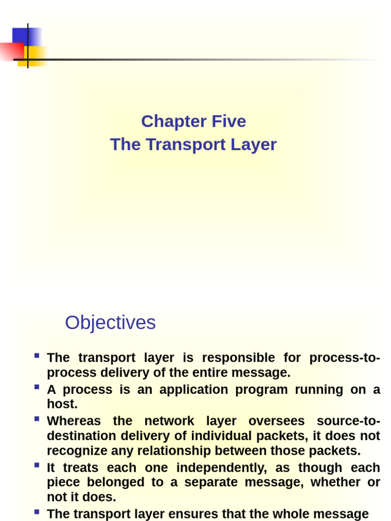 Chapter Five - Transport Layer | PDF | Transmission Control Protocol | Port (Computer Networking)