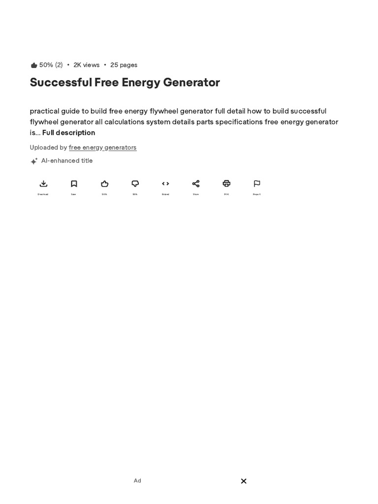 Successful Free Energy Generator - PDF - Electric Motor - Power ...
