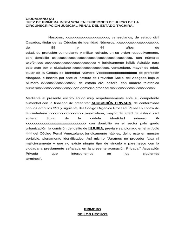 Acusacion Privada 2 | PDF | Venezuela | Abogado