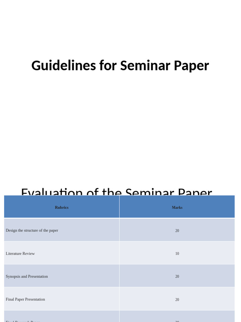 Guidelines On Seminar Paper | PDF | Knowledge | Abstract (Summary)