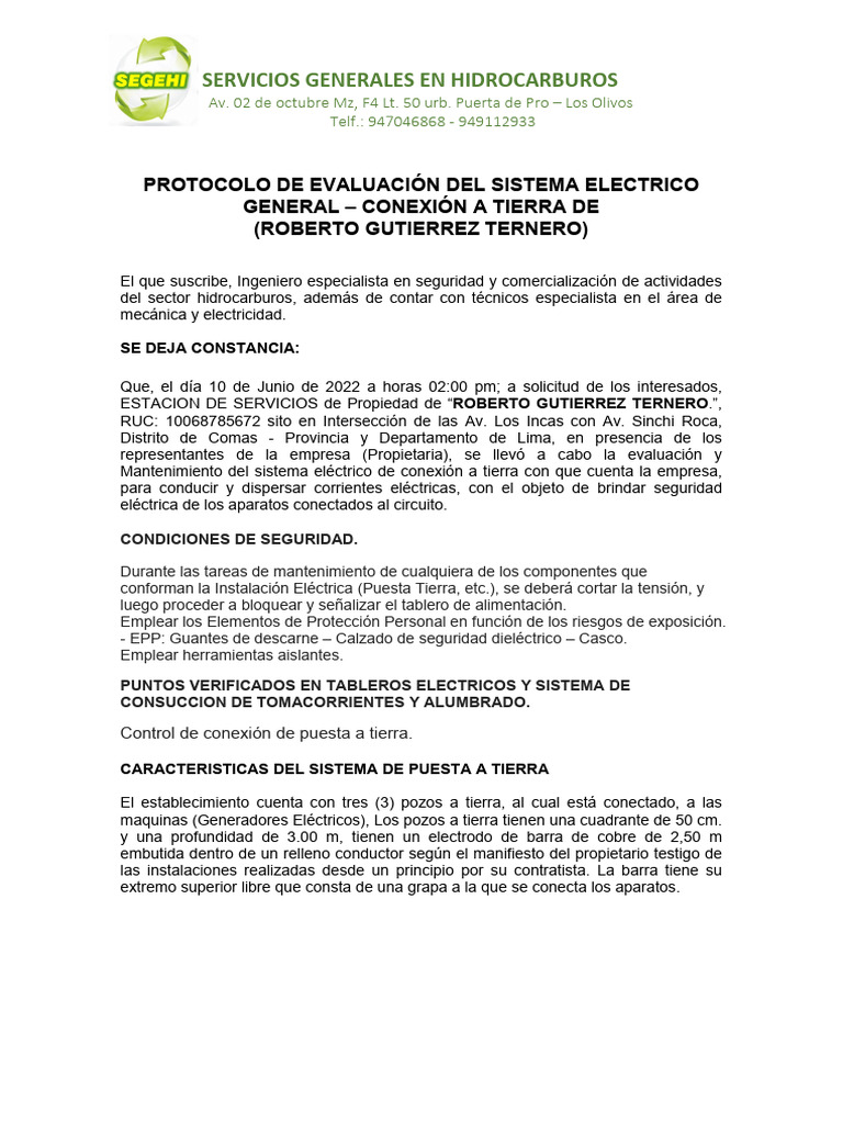 Protocolo de Puesta | PDF | Electricidad | Materiales