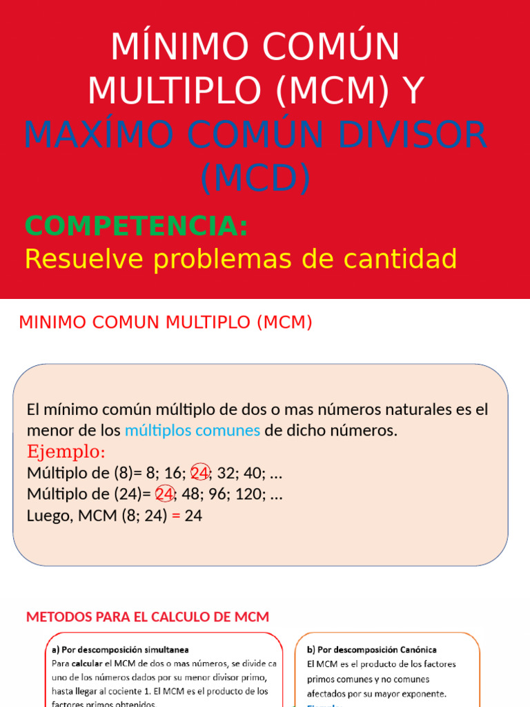 MCM y MCD Problemas Resueltos | PDF