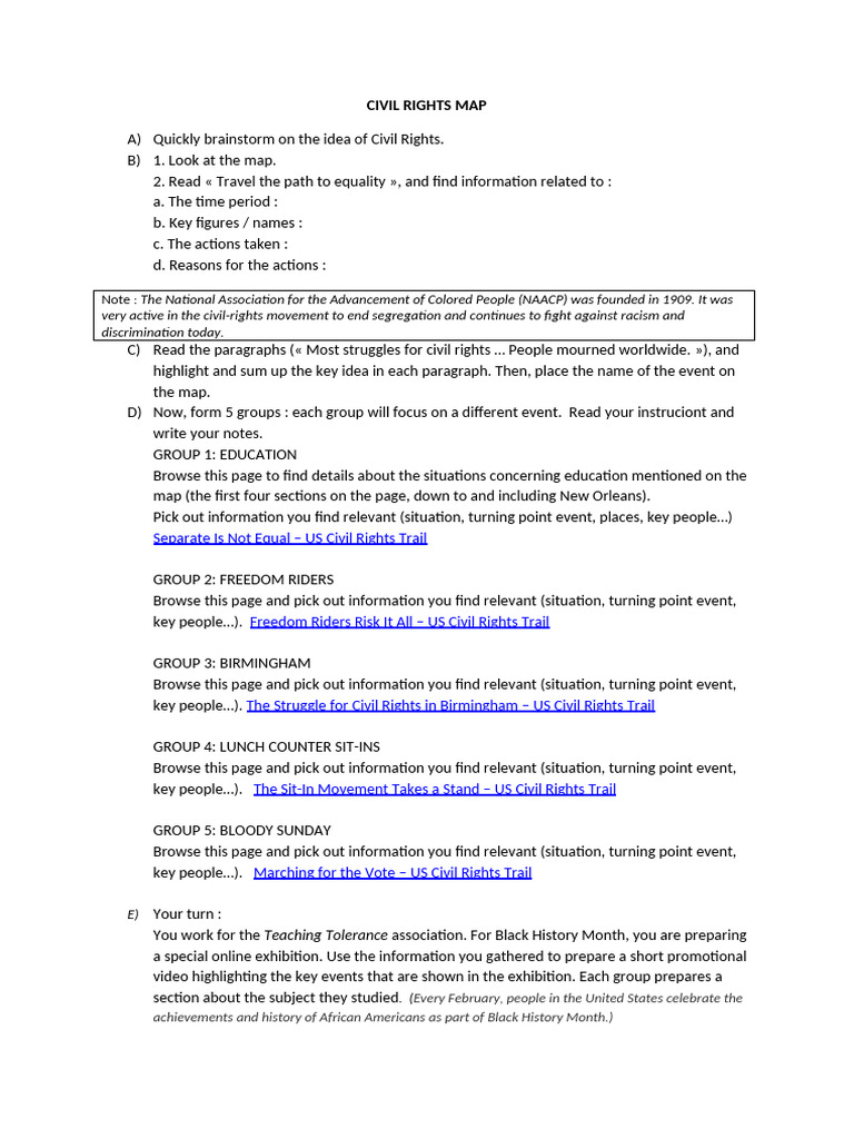 Civil Rights Events and Education Overview | PDF | Civil And Political ...