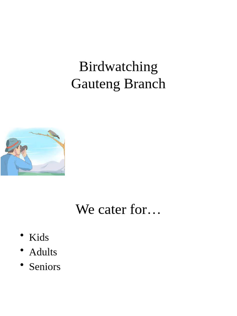 Gauteng Birdwatching for All Ages | PDF
