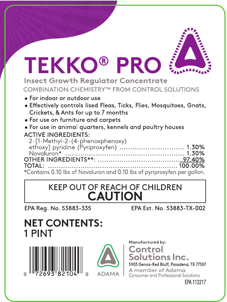 Tekko Pro Insect Growth Regulator Guide | PDF | Fly | Legal Liability
