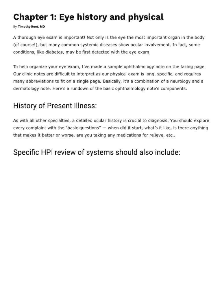 Tim Root CH 1 History Taking | PDF