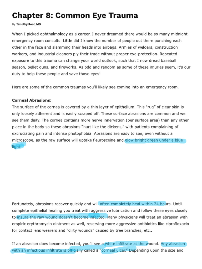 Tim Root CH 8 Eye Trauma | PDF