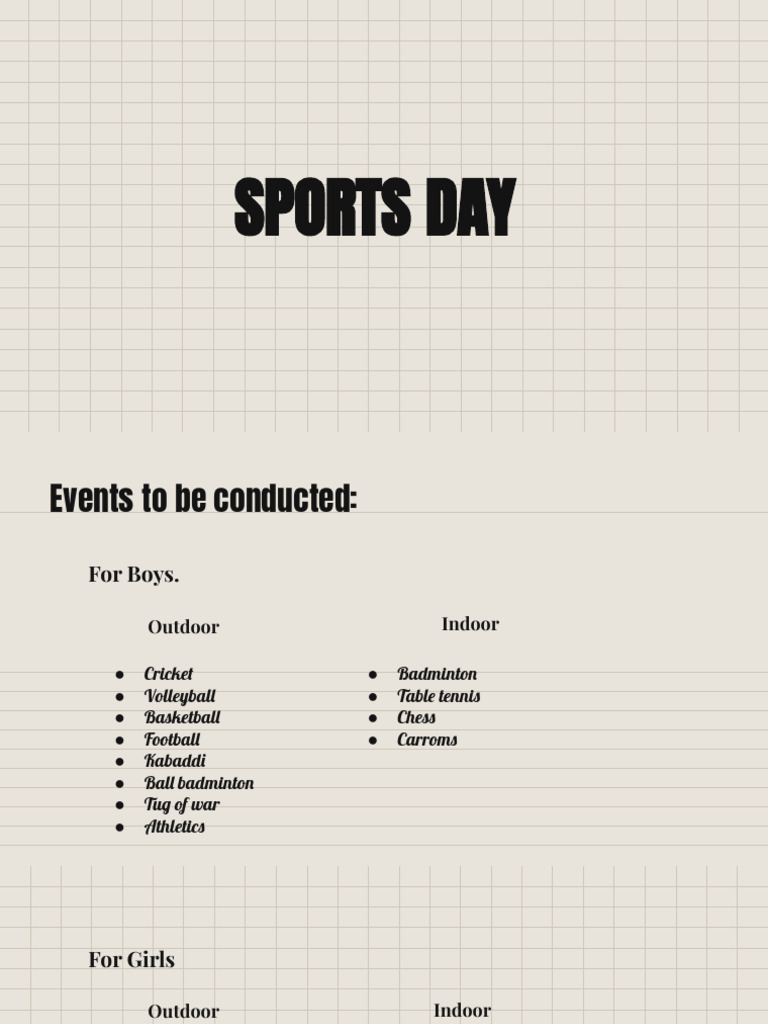 Sports Day Events Overview | PDF